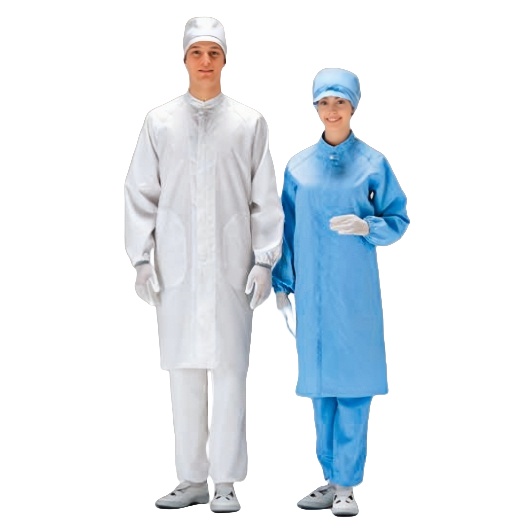 【Custom Anti-Dust Gown White+Blue Stand-Collar Long-Sleeve Version ...