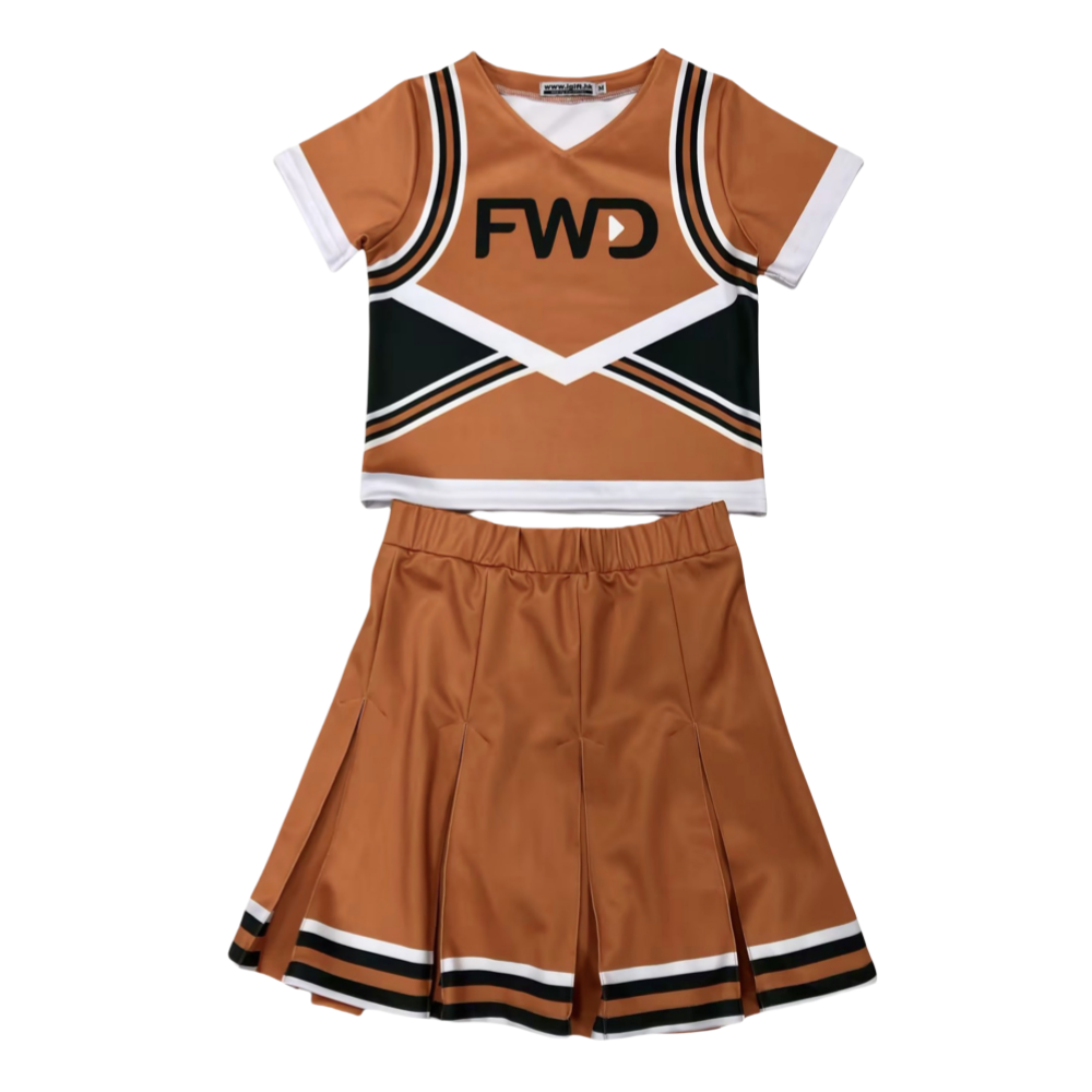 [Custom-made women's short-sleeve cheerleading uniform set] Pleated ...